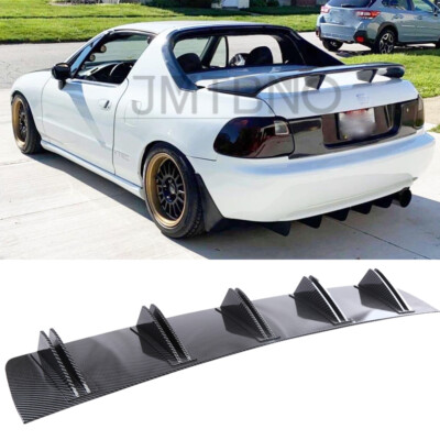 For Honda Civic Del Sol Rear Diffuser Fins Bumper Lip Splitter Spoiler ...