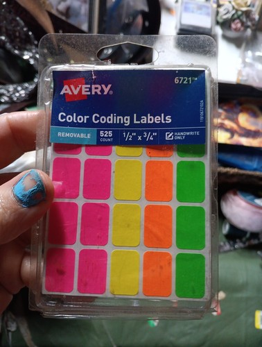 525 Removable Adhesive Neon COLORED CODING LABELS Stickers price tags ...