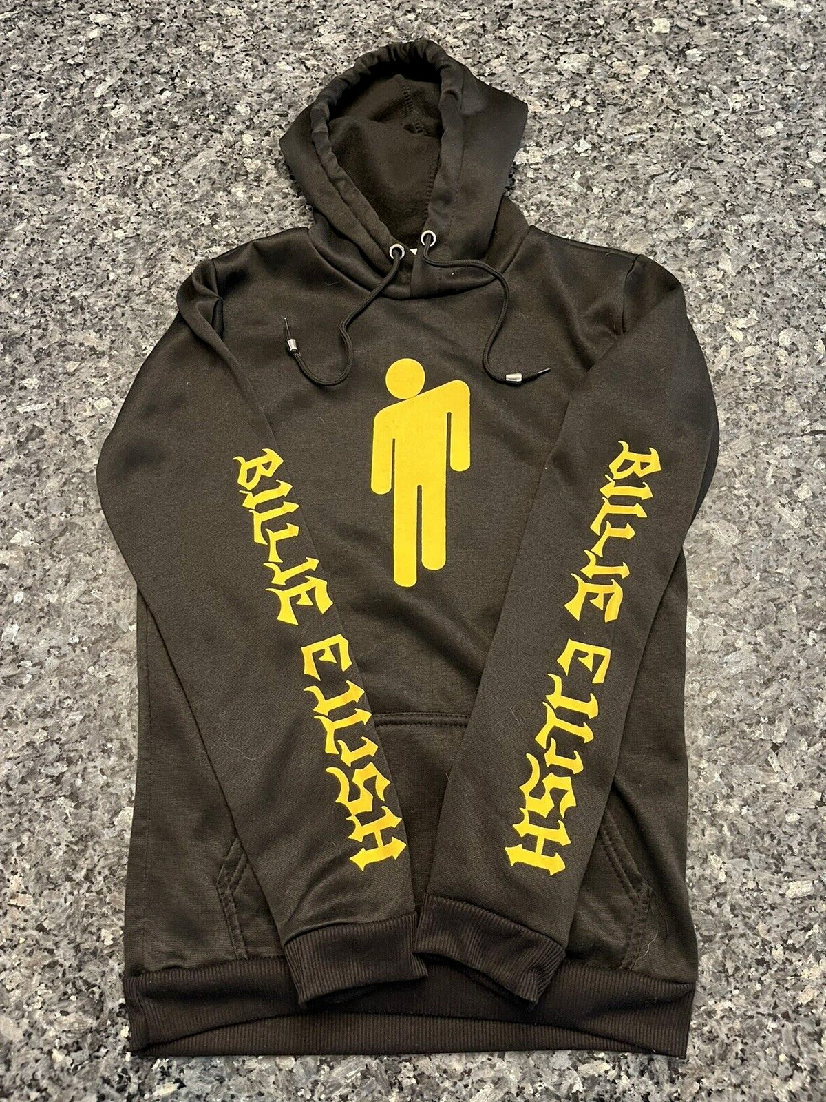 Billie Eilish Black & Yellow Blohsh Graphic Hoodie Sw… - Gem