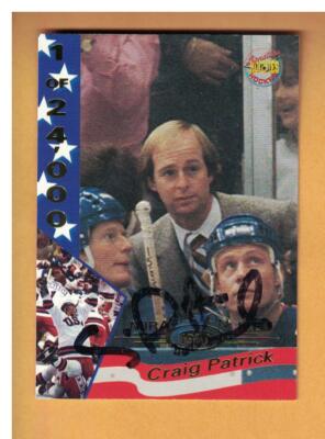 CRAIG PATRICK AUTOGRAPHED 1995 Signature Rookies Miracle On Ice HOCKEY ...