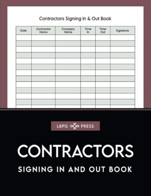 Contractors Signing in And out Book: Sign in Book CDM Contractors ...