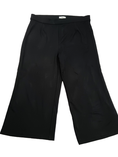 M&S Black Yoga Trousers Size 22 Wide Leg Smart Elastic High Waist ...