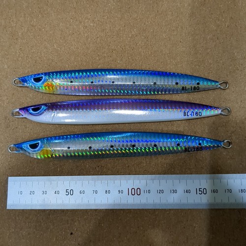 C-8680 Azurro Metal Jig BL-180 Set of 3 Metal Jigs for Blue-backed fish ...