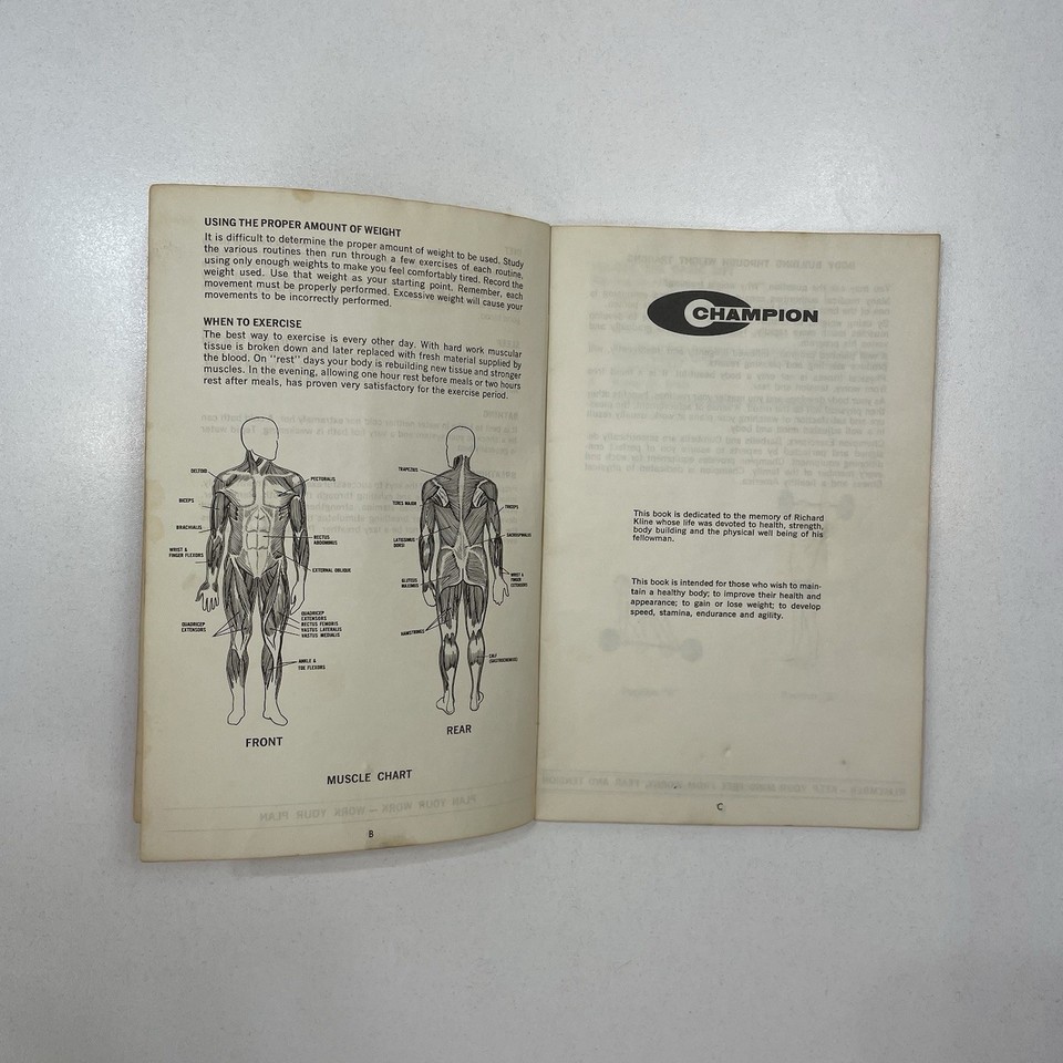 Vintage Champion Exercise Equipment Catalog Body Building Workout ...