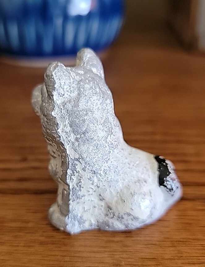 Old Vintage White Miniature Metal Chow Chow Husky Dog Dollhouse Toy | eBay