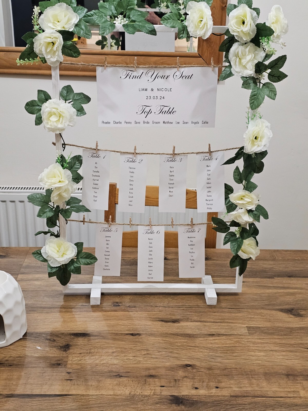 Wedding seating plan frame | eBay