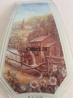 OK LIGHTING TOUCH LAMP REPLACEMENT GLASS 1 Panel Water Wheel | eBay