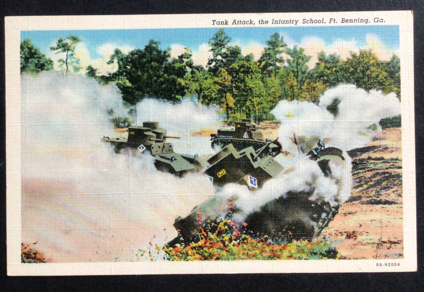 Postcard Ft Benning Ga Tank Attack The Infantry School Military | eBay