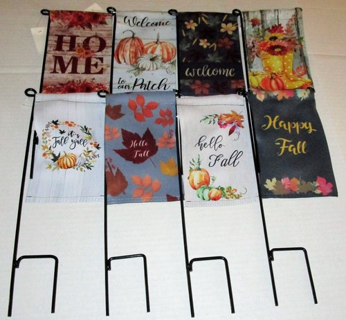 FALL MINI GARDEN FLAG AND STAKE Assortment [Your Choice] | eBay