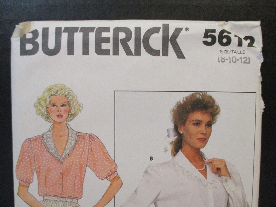 Butterick Pattern 5612 Miss 8-10-12 Blouse Uncut Vintage New Sleeve ...