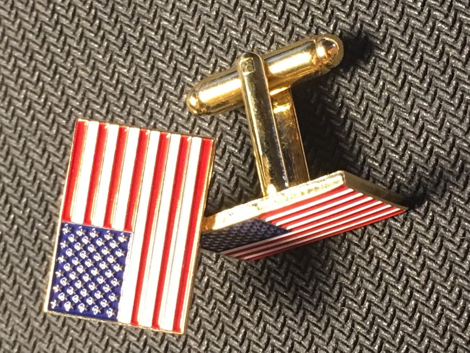 american flag cuff links flag cuff links gold flag cuff links 3/4" wide ...