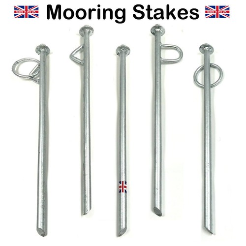 BLACK Boat MOORING PINS / STAKES 20mm Ø & Mooring Hooks Canal Boat Rope ...