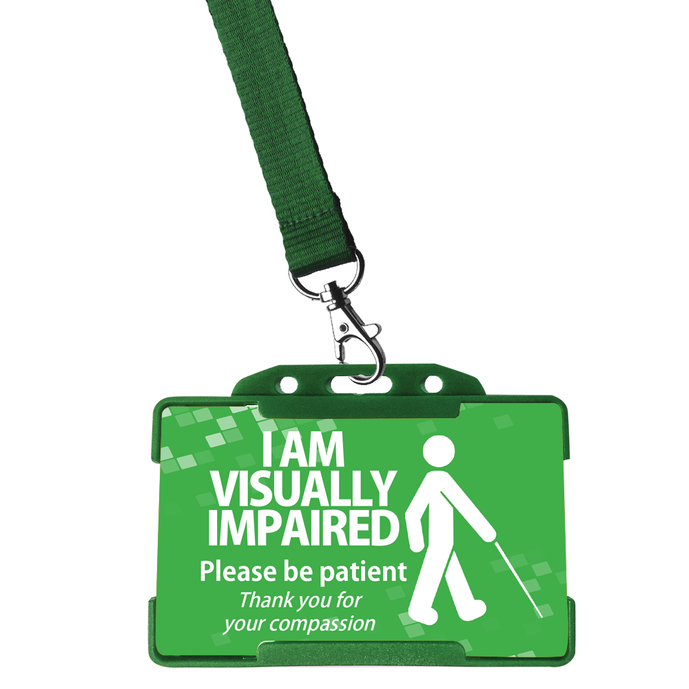 I am visually impaired - Awareness Card and Lanyard - 6 colours to ...