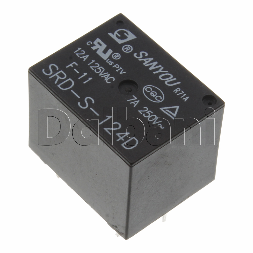 SRD-S-124D New Sanyou Sealed type 1 pole 24V DC Relay 12A 125VAC / 7A ...