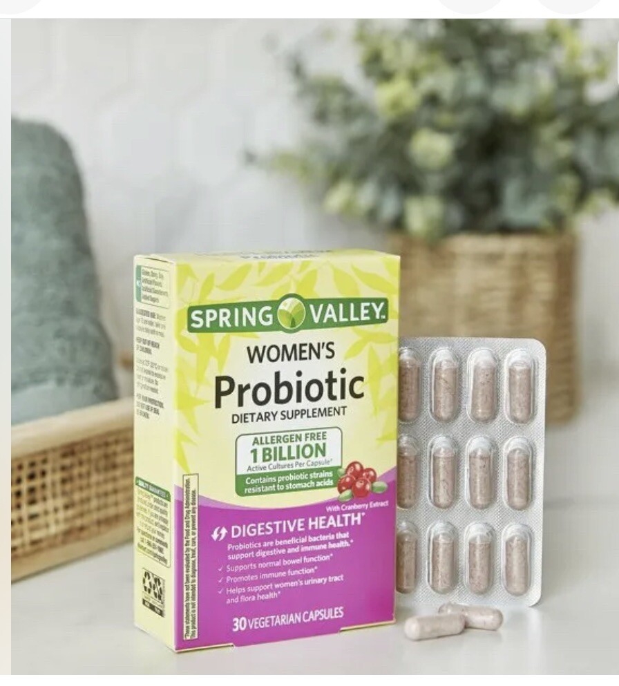 Spring Valley Women's Probiotic Cranberry Extract Vegetable 30 Capsules ...