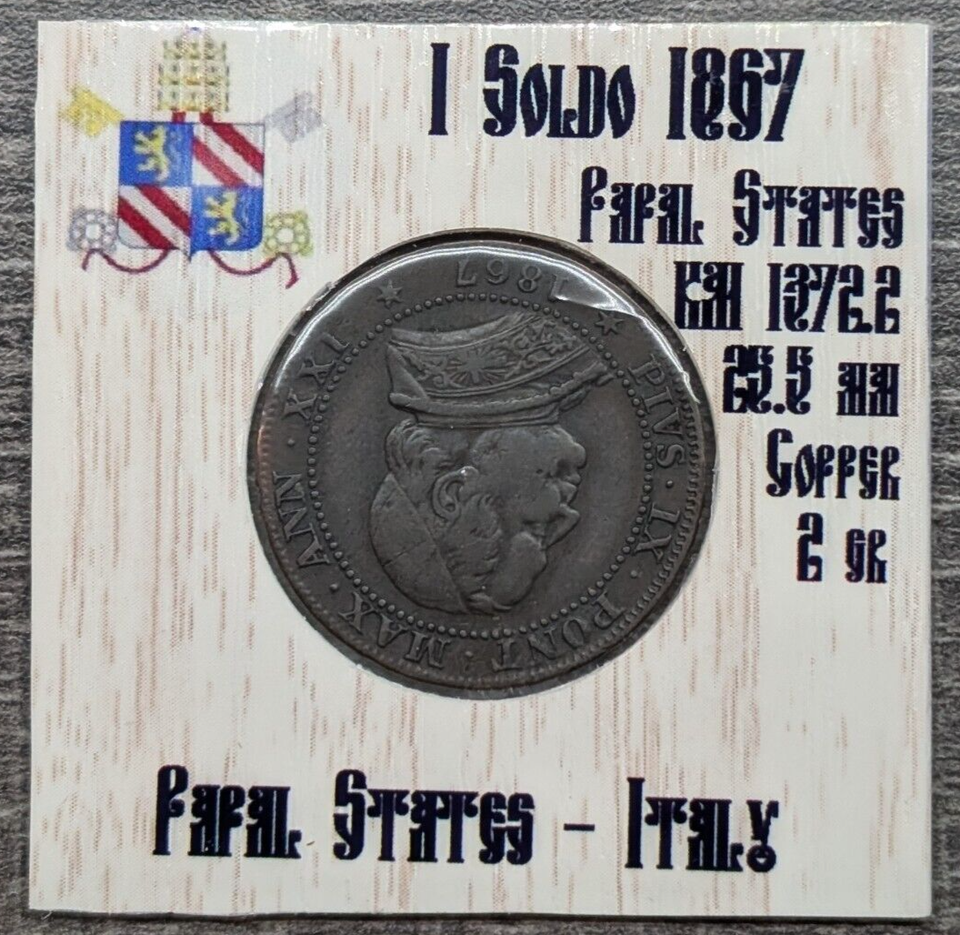 1867 R Papal States 1 Soldo - 255th Pope PIUS IX #175 | eBay