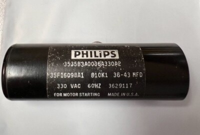 PHILLIPS- CAPACITOR (36-43 MFD) 330 VAC 60 HZ # 3535B3A0036A330A2 | eBay