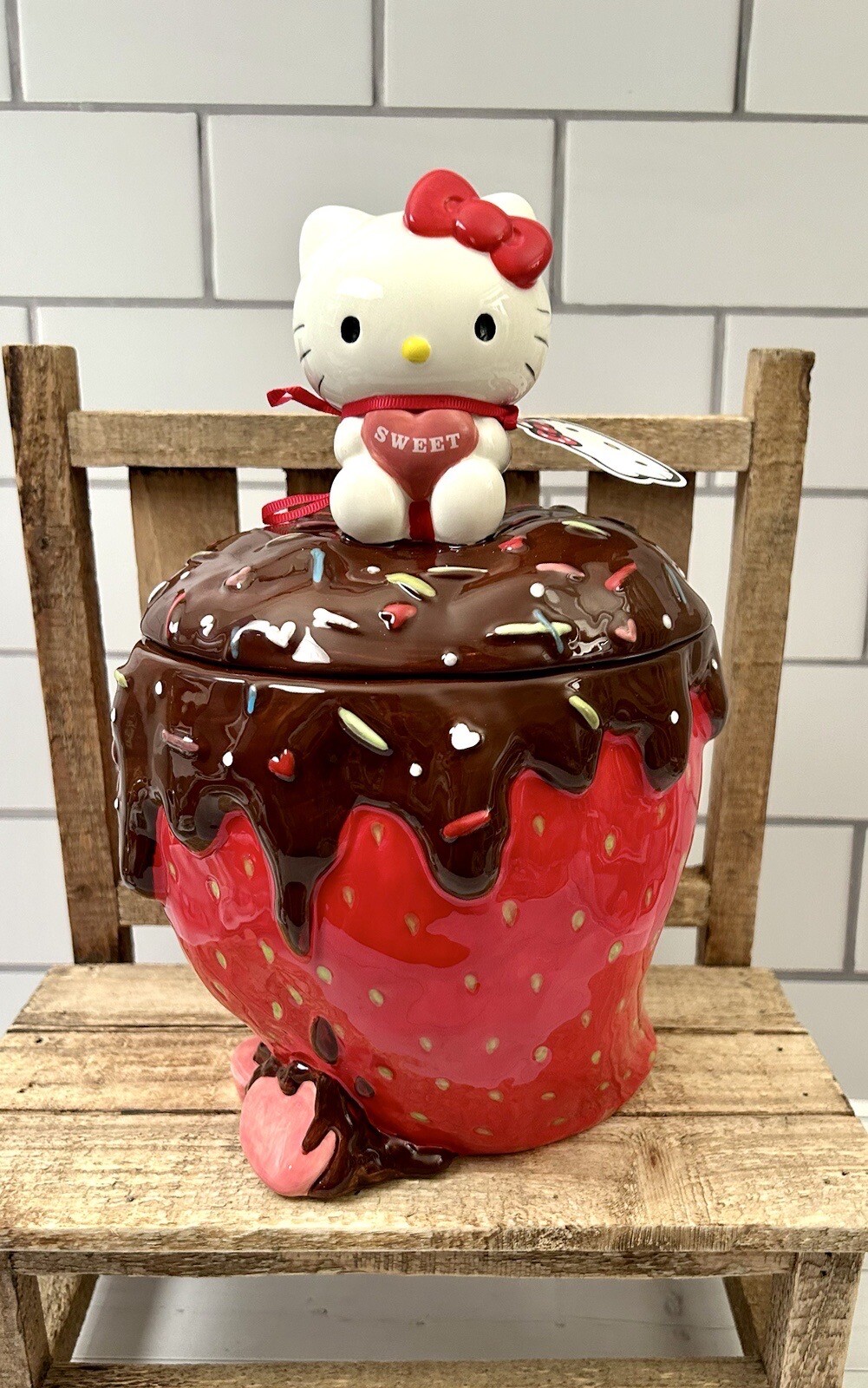 Blue Sky Hello Kitty Chocolate Strawberry Canister Jar, Valentines Day ...