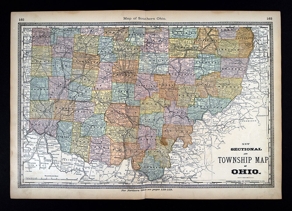 Southern Ohio County Map Ohio Counties Map Stock Illustrations – 715