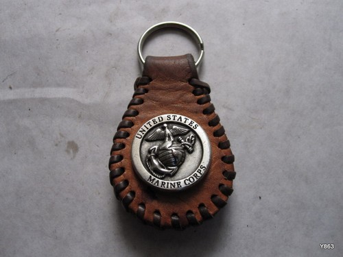 Handmade Leather US Marine Corps Key Chain | eBay