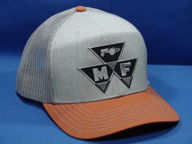 Massey Ferguson Tri Logo Tractor Hat - Burnt Orange/Heather Gray Crown ...