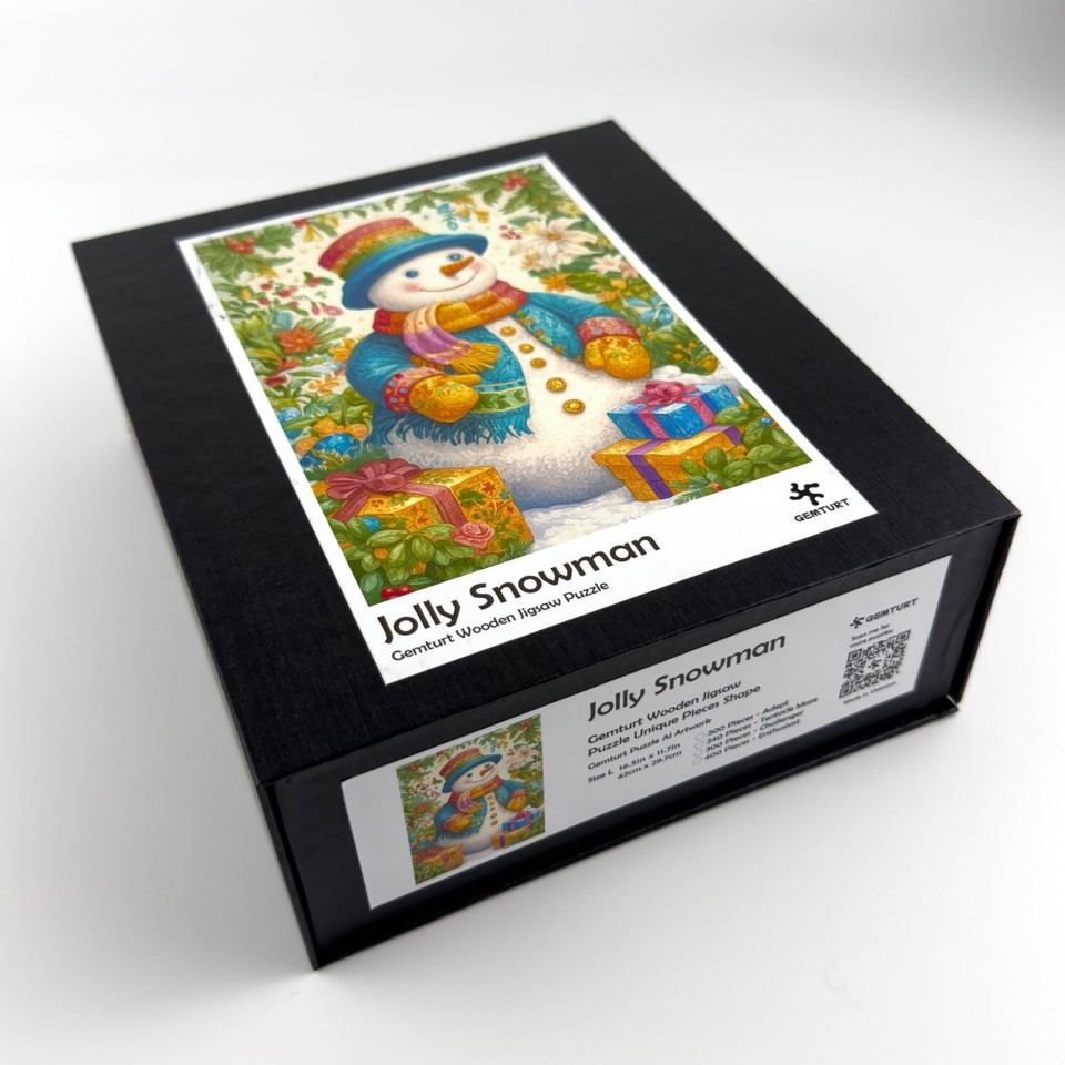 Jolly Snowman Wooden Jigsaw Puzzle: Unique Abstract Shapes, Art Gift | eBay