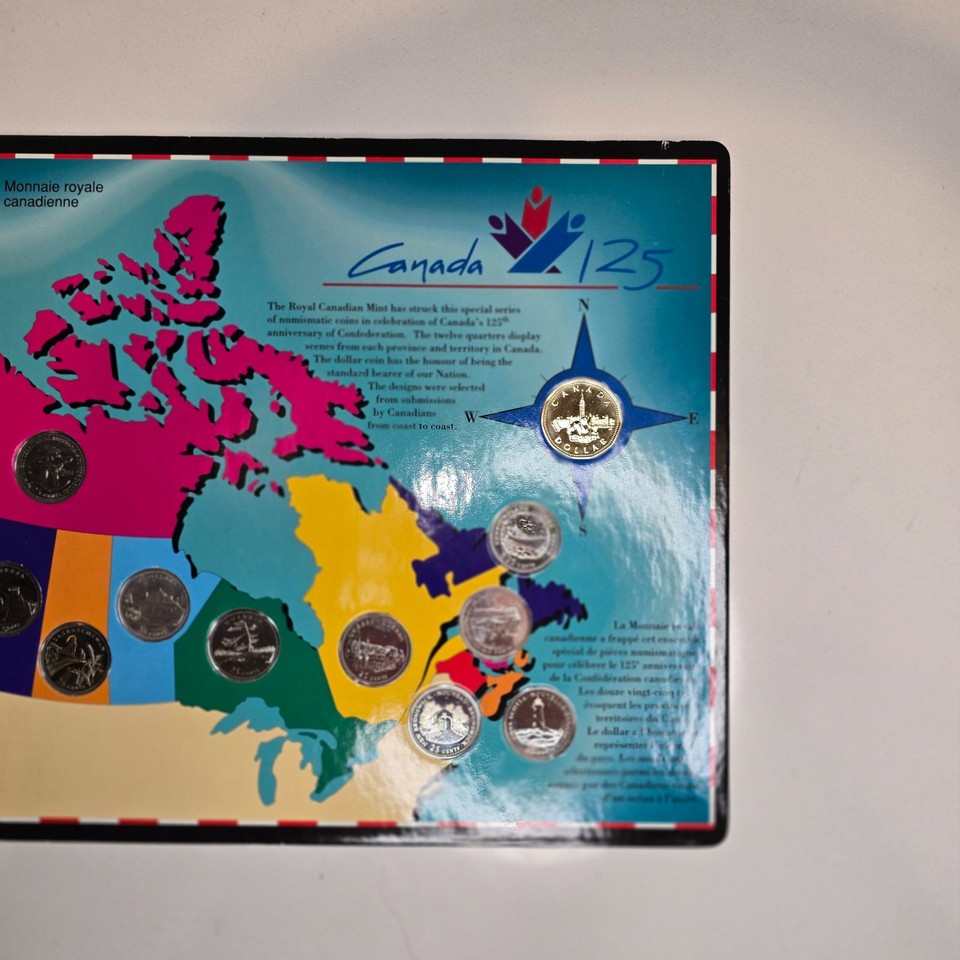 1992 Canada 125th Anniversary Quarter Set Complete 13-Coin RCM ...