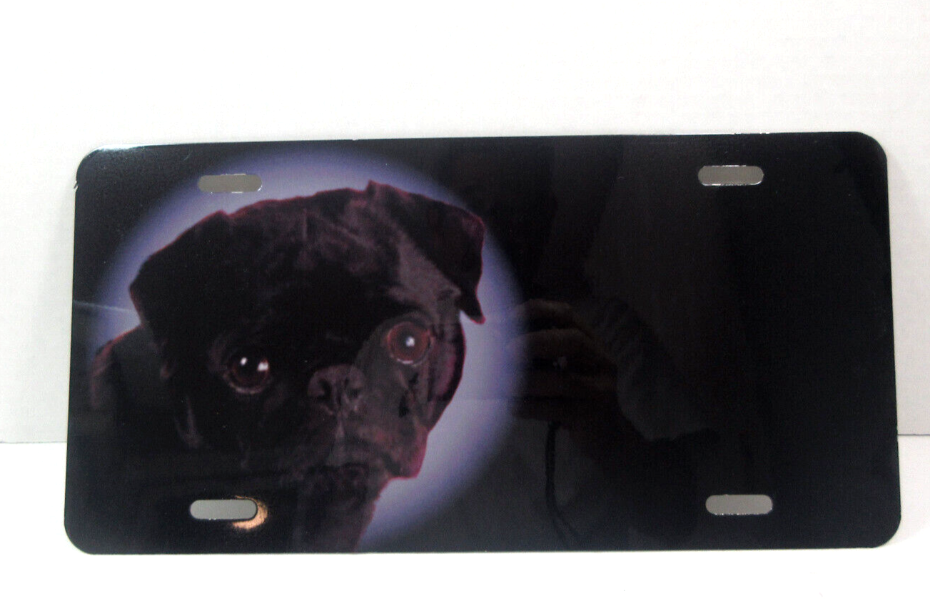 black Pug dog puppy car auto novelty license plate tag decor pets ...