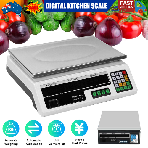 Electronic Digital Kitchen Scale Commercial Shop 40KG/1g Food Weight ...
