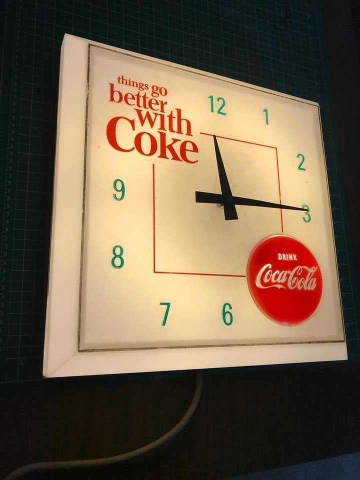 VINTAGE COCA COLA WALL CLOCK HANOVER MANUFACTURING INC 1825 OHIO | eBay