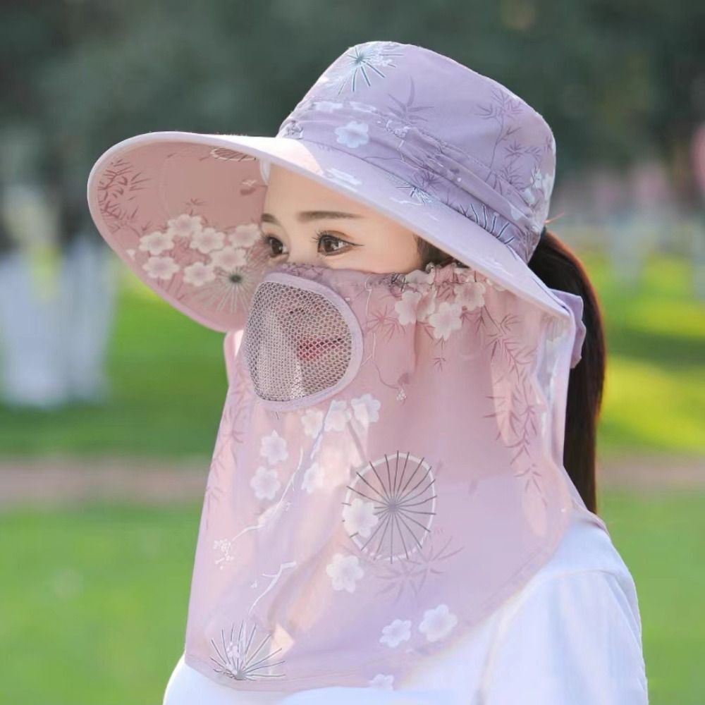 UV Protection Foldable Sun Hat Printing Sunscreen Cap Summer Fisherman ...