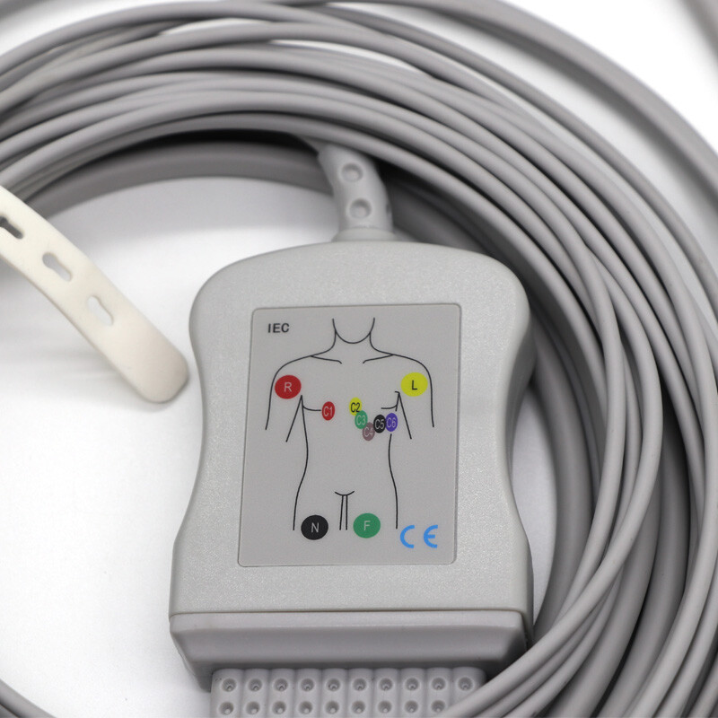 Compatible Burdick EK-10 E550 E560 15 Pins EKG cable with leads Banana ...