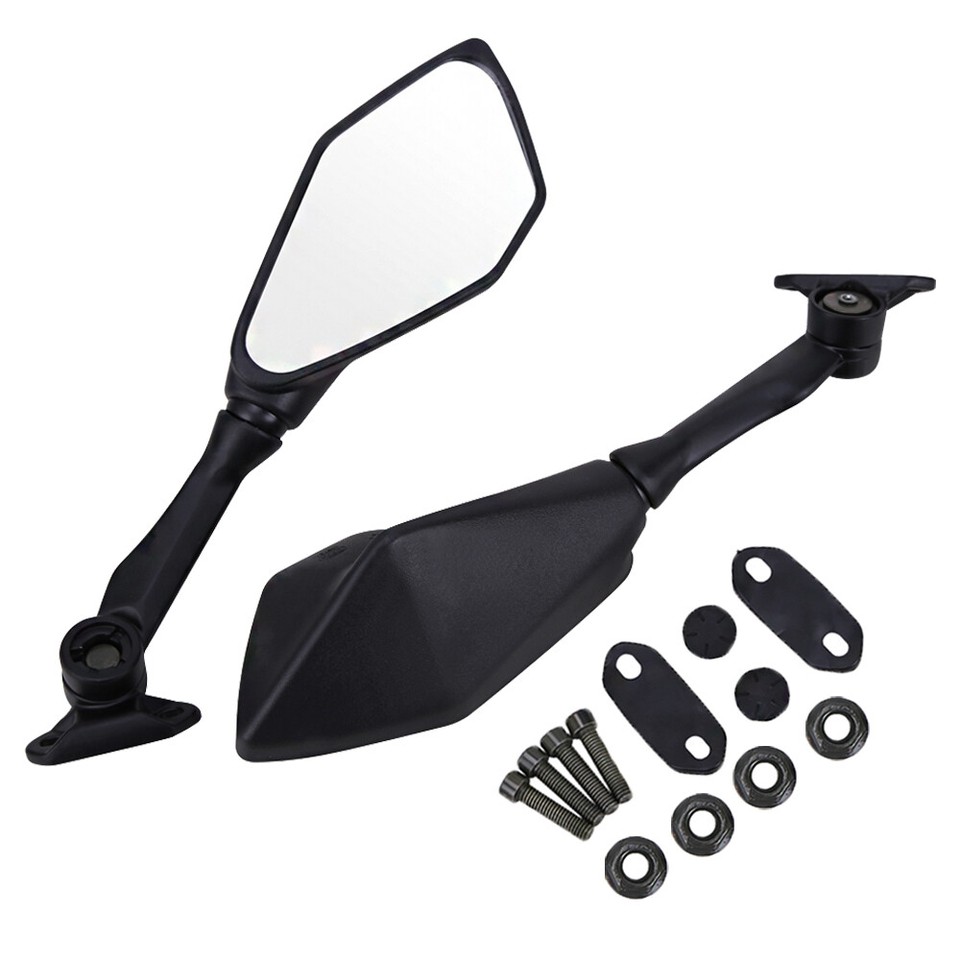 Pair ABS Rear View Side Mirrors Fit For Kawasaki Ninja ZX6R 300R EX300 ...