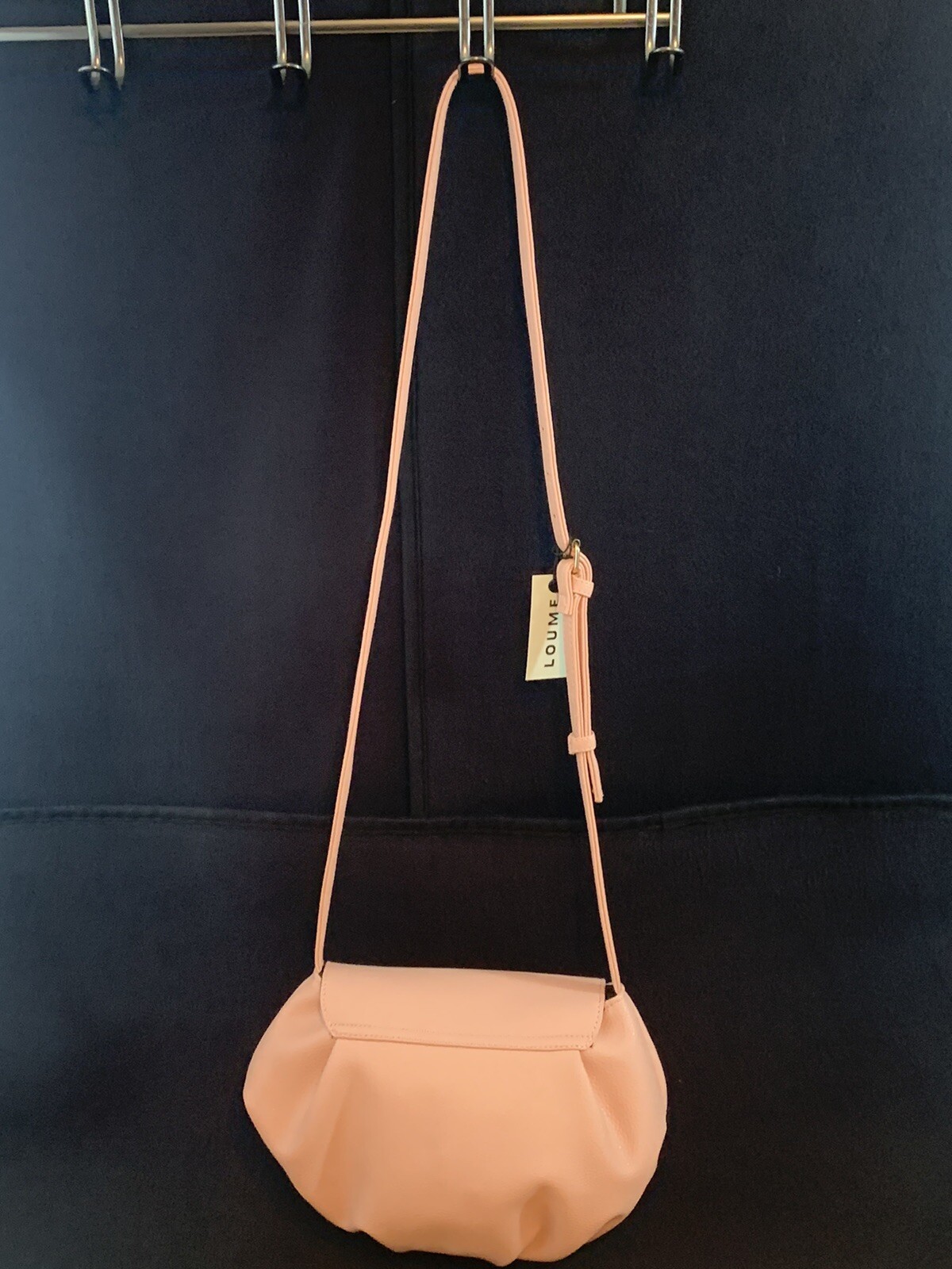 NEW! LOUME Shoulder Bag Pink Faux Leather Handbag Crossbody Womens ...