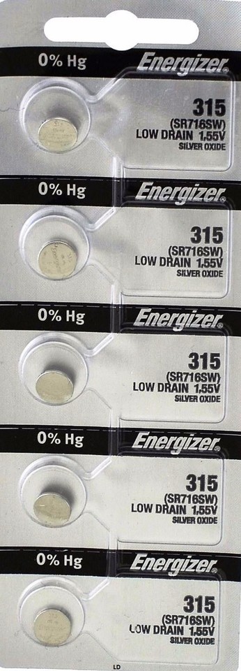 ENERGIZER 315 SR716SW WATCH BATTERIES SR67 SR716 NEW SEALED Authorize ...