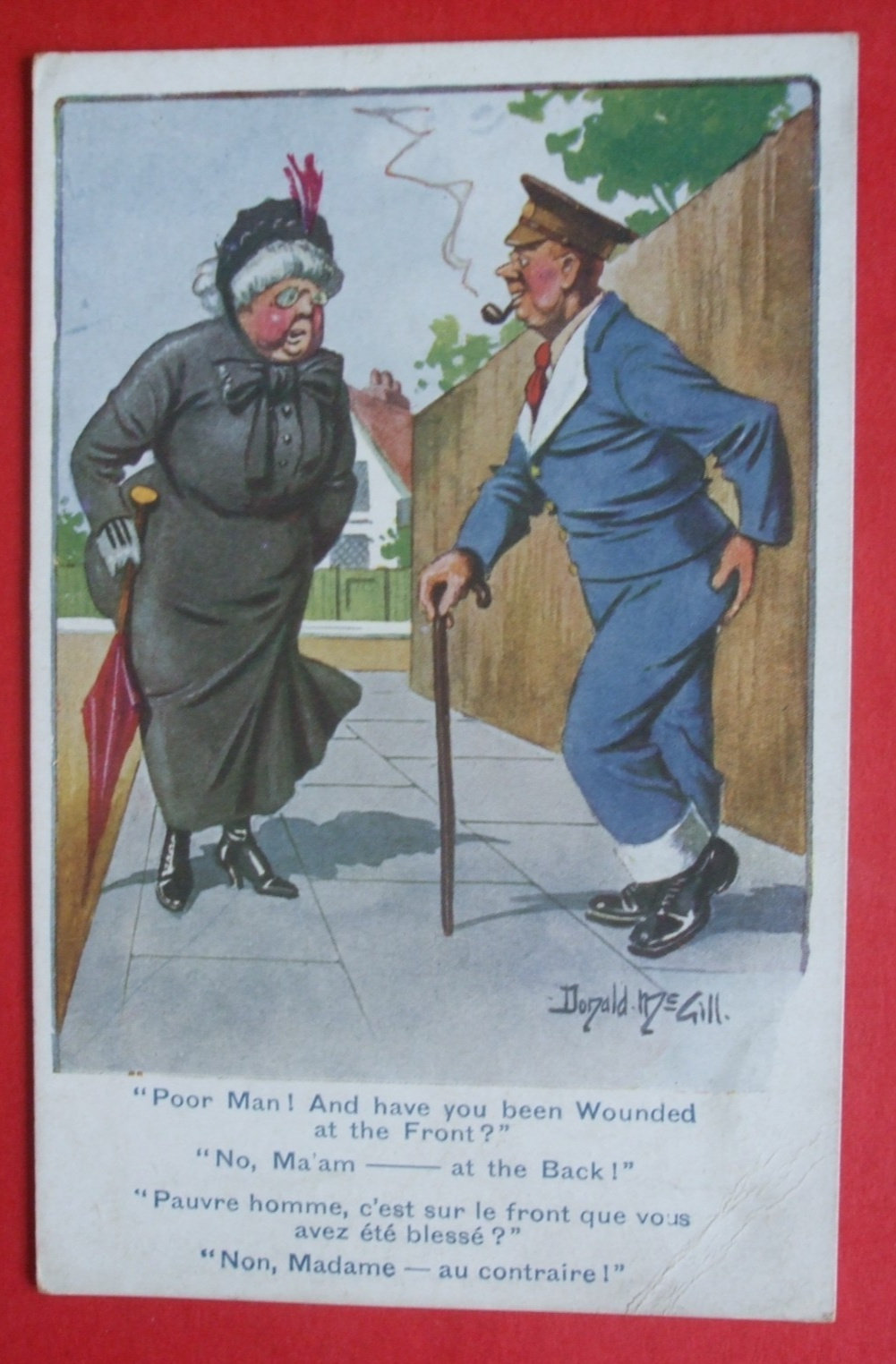 DONALD MCGILL WW1 Comic BRITISH SOLDIER WOUNDED AT THE FRONT BLUE ...