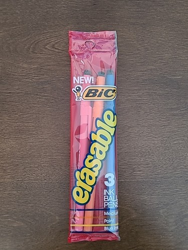 Vintage 1983 BiC Erasable 3 Ink Ball Pens, Medium Point, Blue Ink, NOS ...