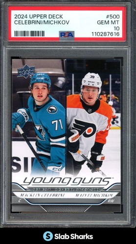 2024 UPPER DECK #500 YOUNG GUNS CHECKLIST CELEBRINI MICHKOV ROOKIE RC ...