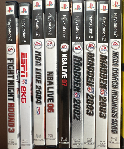 PS2 Sports Lot – 9 Game Bundle (CIB) Madden, NBA Live, NCAA, Fight ...