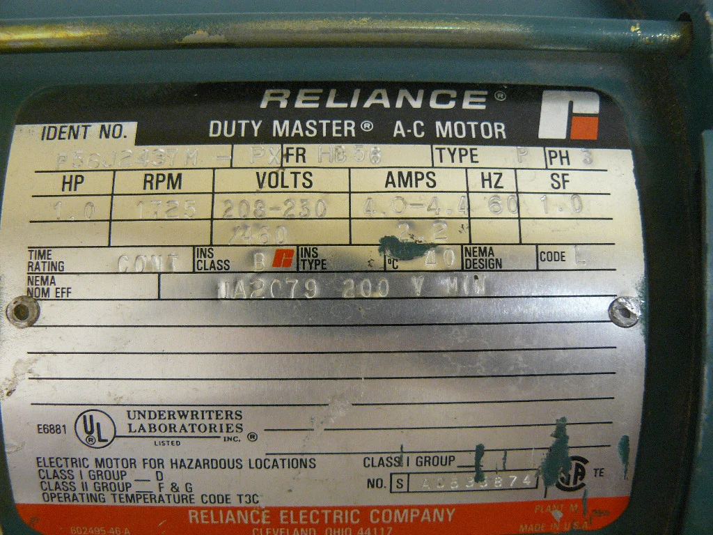 Used Reliance Electric Motor HGR Industrial Surplus, 45% OFF