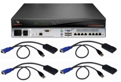 Avocent Autoview 3050 AV3050 8 port KVM Switch +4 NEW AVRIQ-USB | eBay