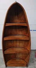 Amish Unfinished Pine 6' Large Nautical Row Boat Bookcase Shelf With ...
