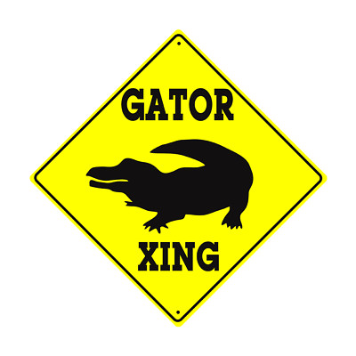 Gator Xing Diamond Sign Crossing Symbol Animal Road Warning Aluminum ...