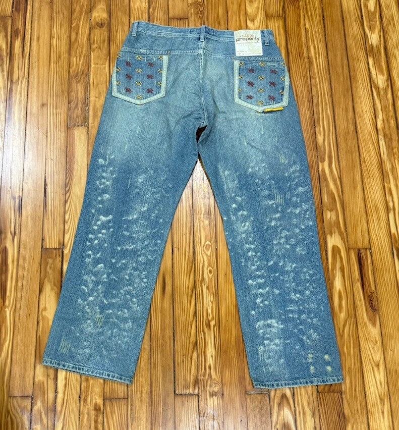 baggy asf faded vintage 90s grunge punk state property wide leg jeans ...