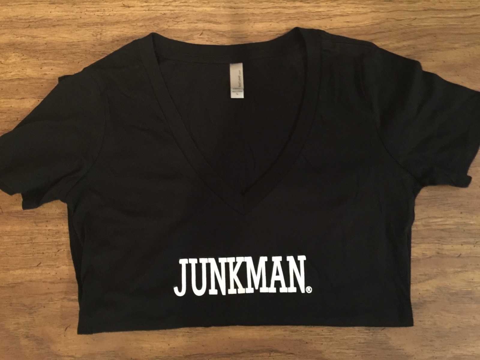JUNKMAN T-SHIRT WOMEN'S V Neck Short Sleeve Black White Letters New | eBay