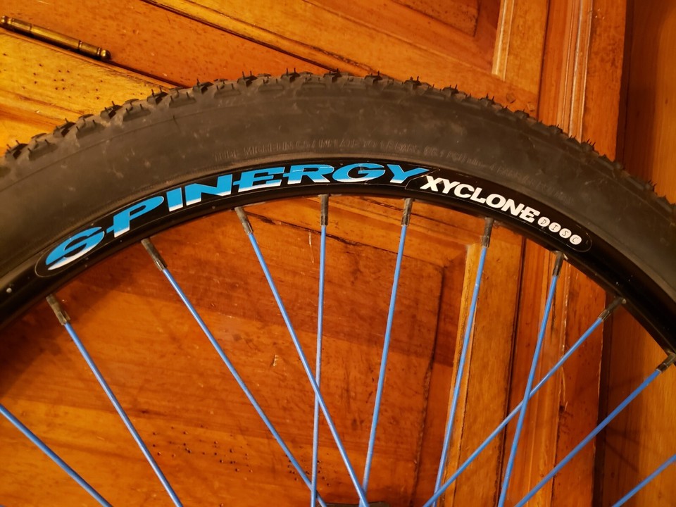 Spinergy Xyclone Rear Wheel, Disc rim, blue spokes, vintage 26" mtb ...
