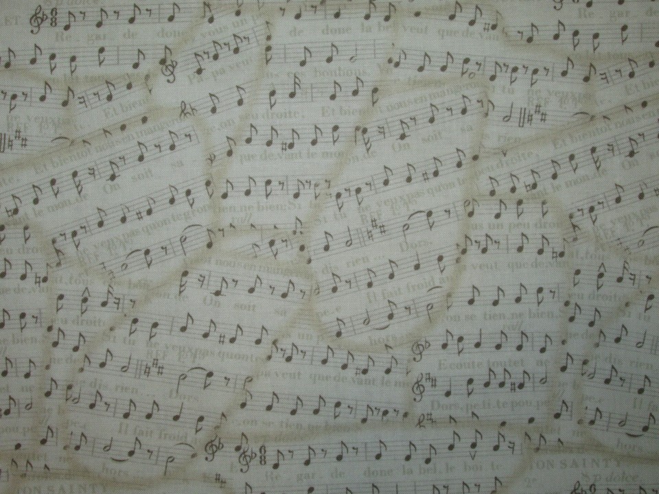 VINTAGE MUSIC NOTES SONGS PARIS FRENCH WRITING COTTON FABRIC BTHY | eBay