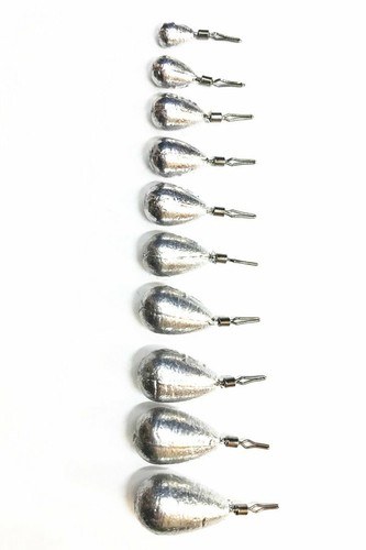 10 Pcs Teardrop Drop Shot Sinker Fishing Sinkers in Various Weight ...