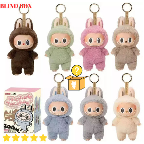 Labubu The Monsters Exciting Macaron Plush Dolls Toy Keychain Blind Box ...