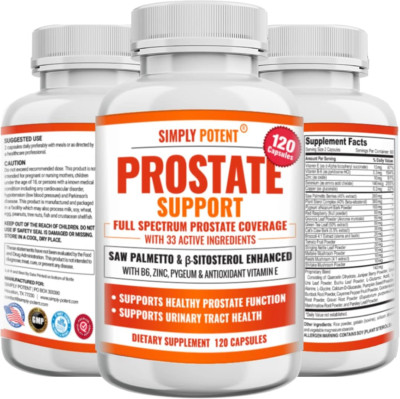 Simply Potent Prostate Supplements for Men 120 Capsules, Saw Palmetto ...